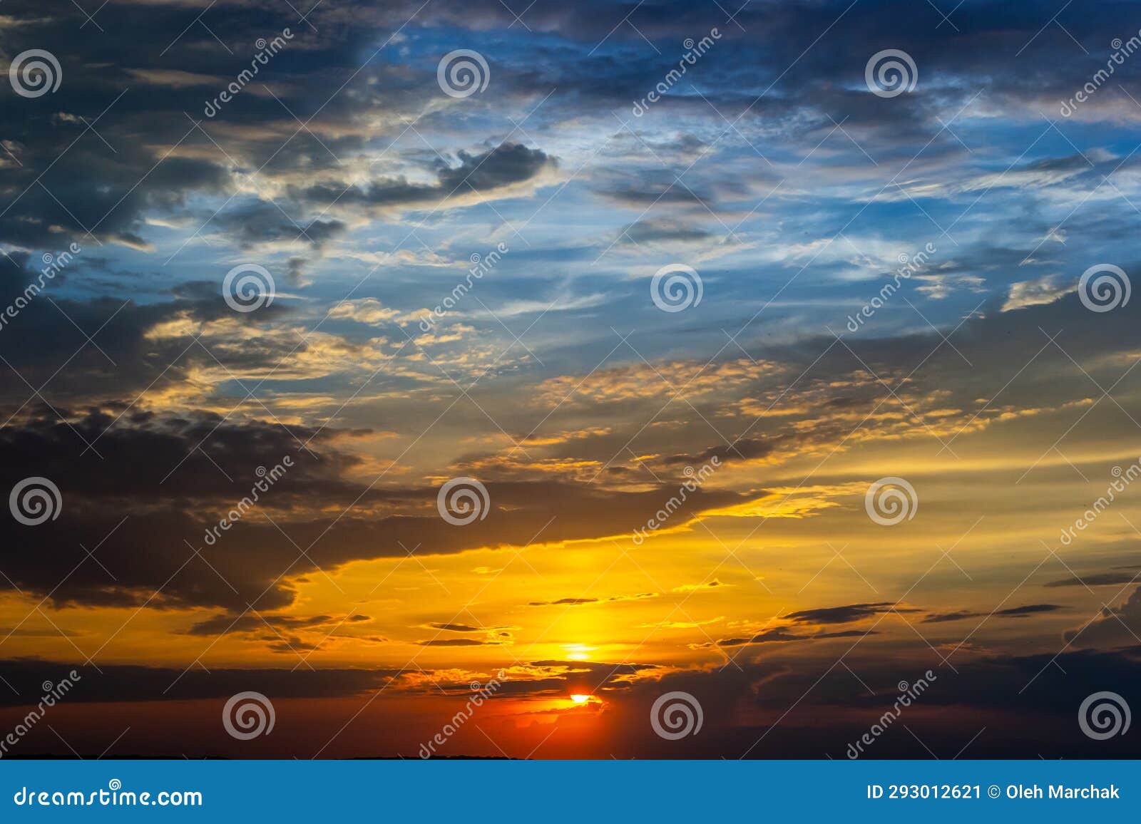 Sunset Sky with Multicolor Clouds. Dramatic Twilight Sky Background ...