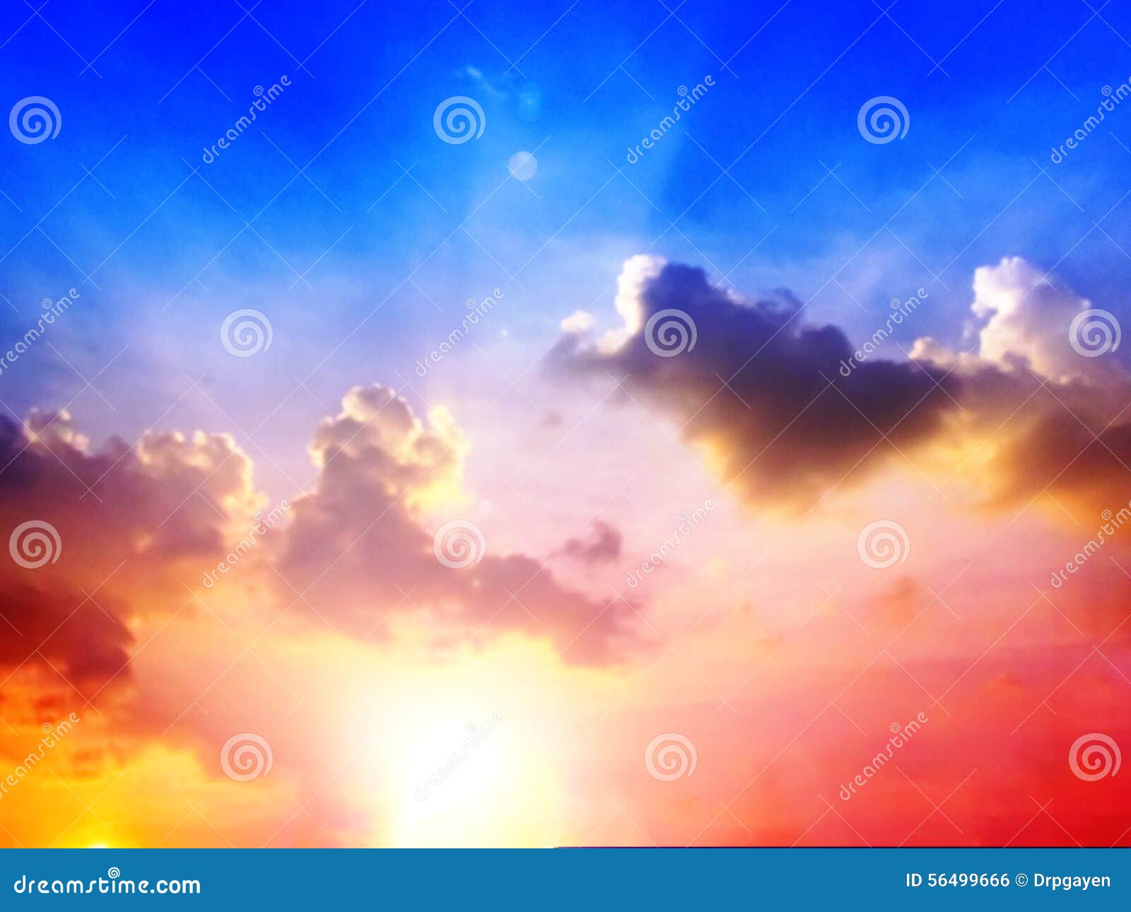 Sunset Sky of Multiple Colors and Sunlight. Stock Photo - Image of ...