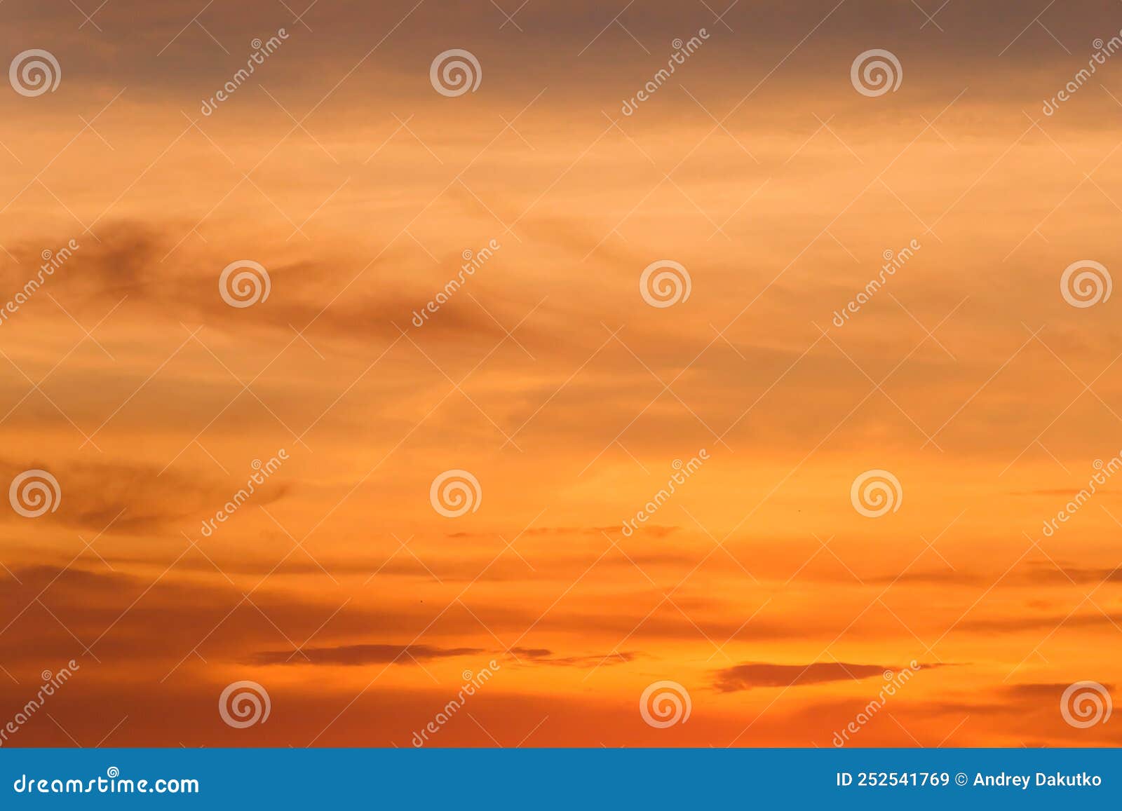 Sunset Sky Orange Color Clouds Background Nature in the Evening Summer ...
