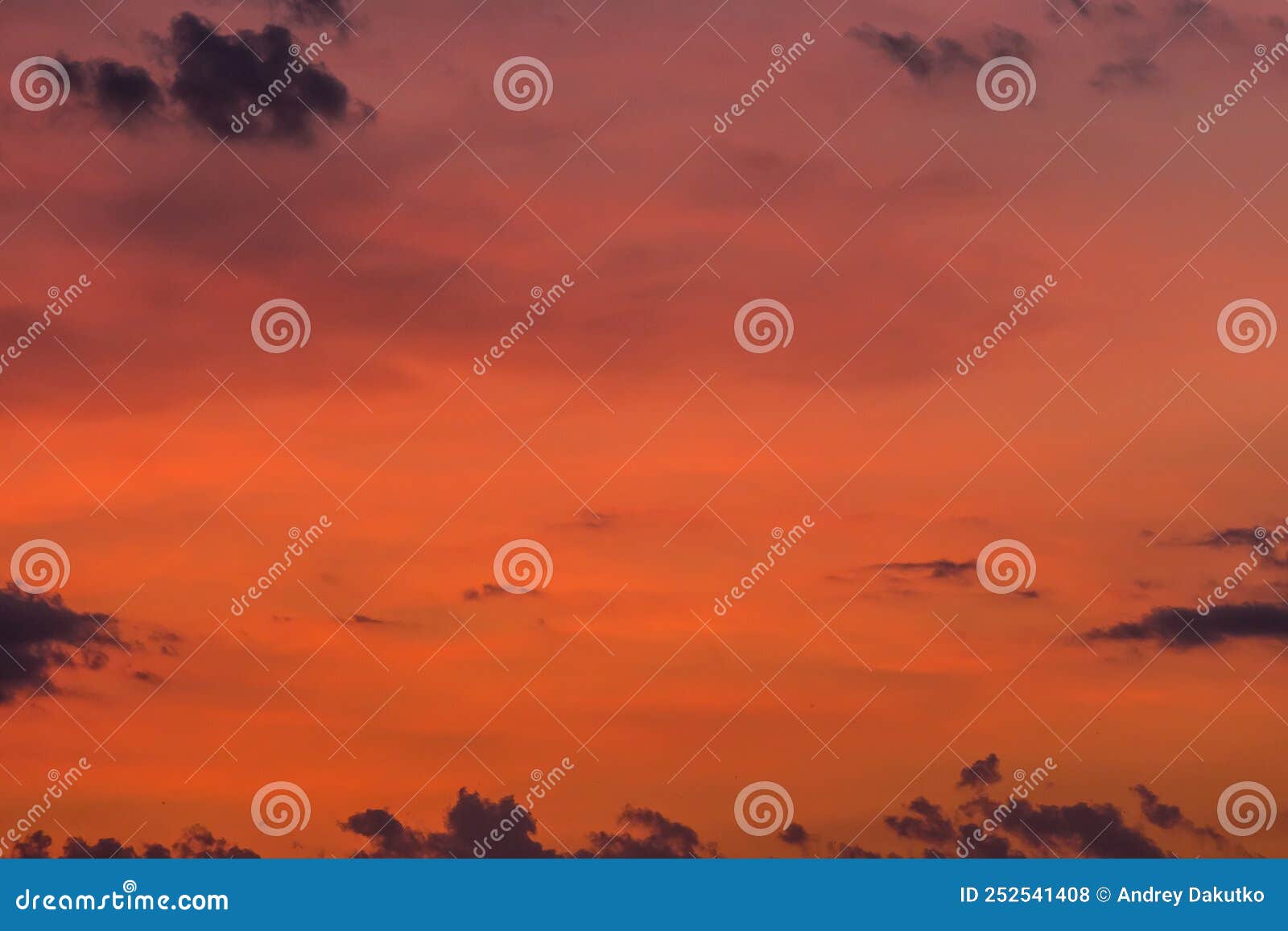 Sunset Sky Orange Color with Dark Clouds Background Nature in the ...