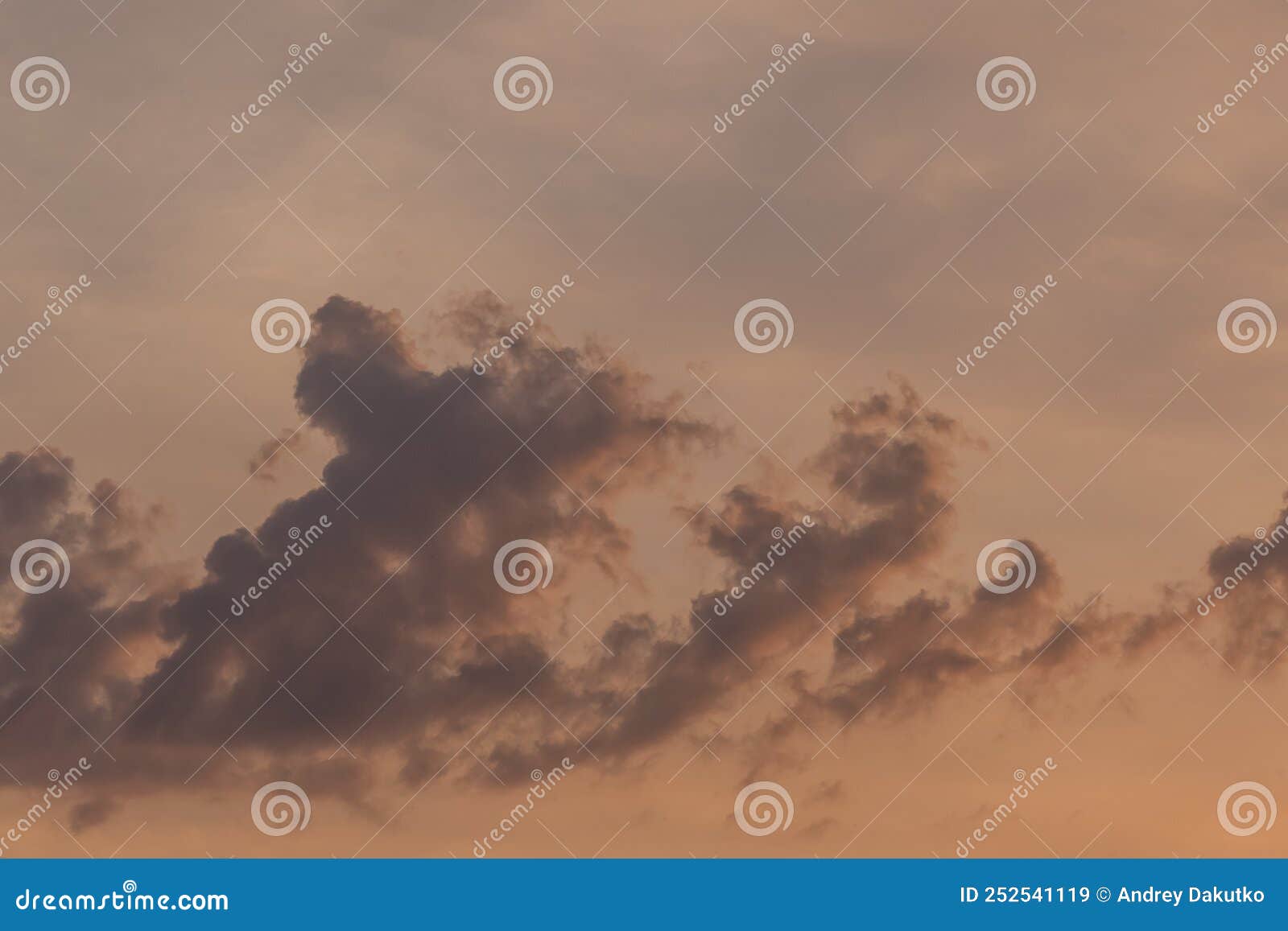 Sunset Sky Orange Yellow Color Clouds Background Nature in the Evening ...