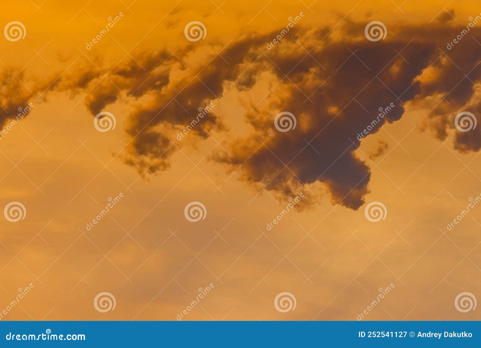 Sunset Sky Orange Yellow Color Clouds Background Nature in the Evening ...