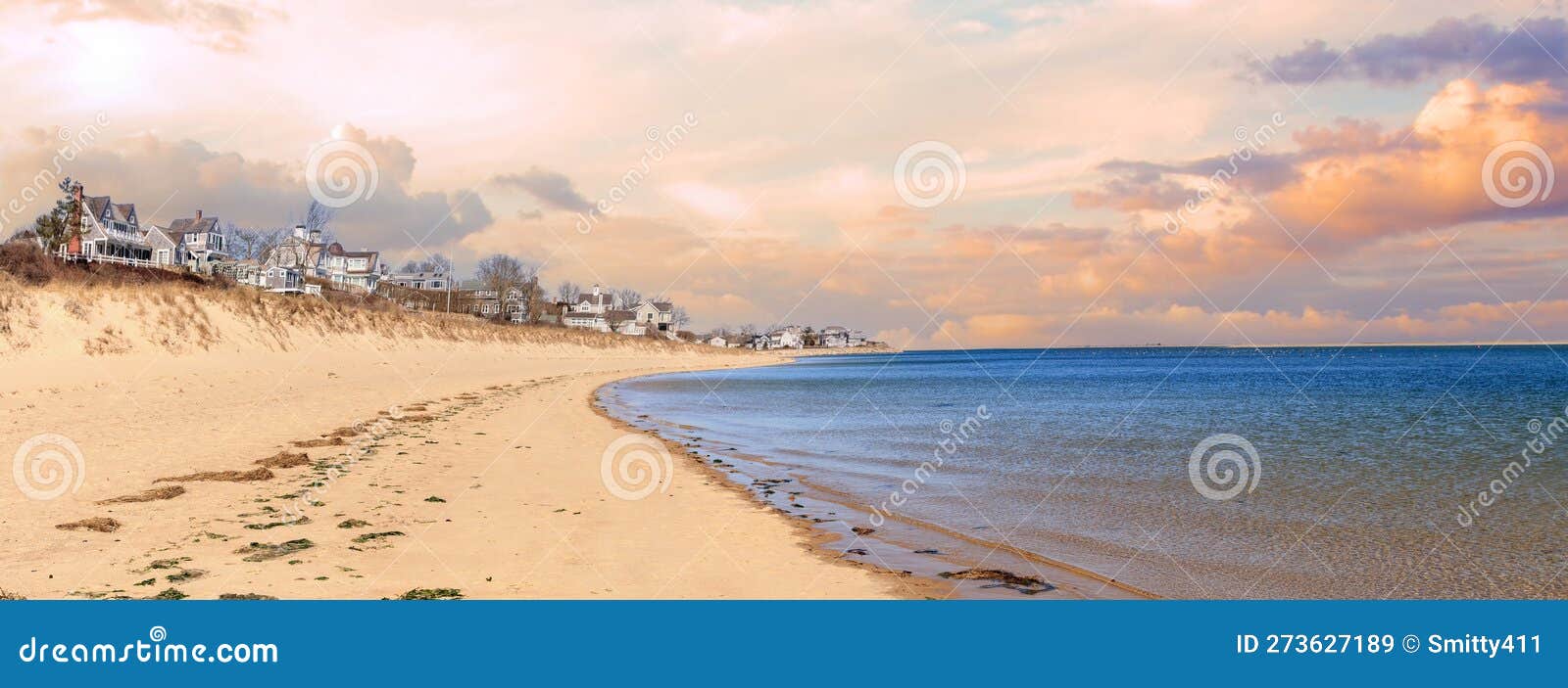 Sunset Sky Over Chatham Lighthouse Beach in Winter Stock Image - Image ...