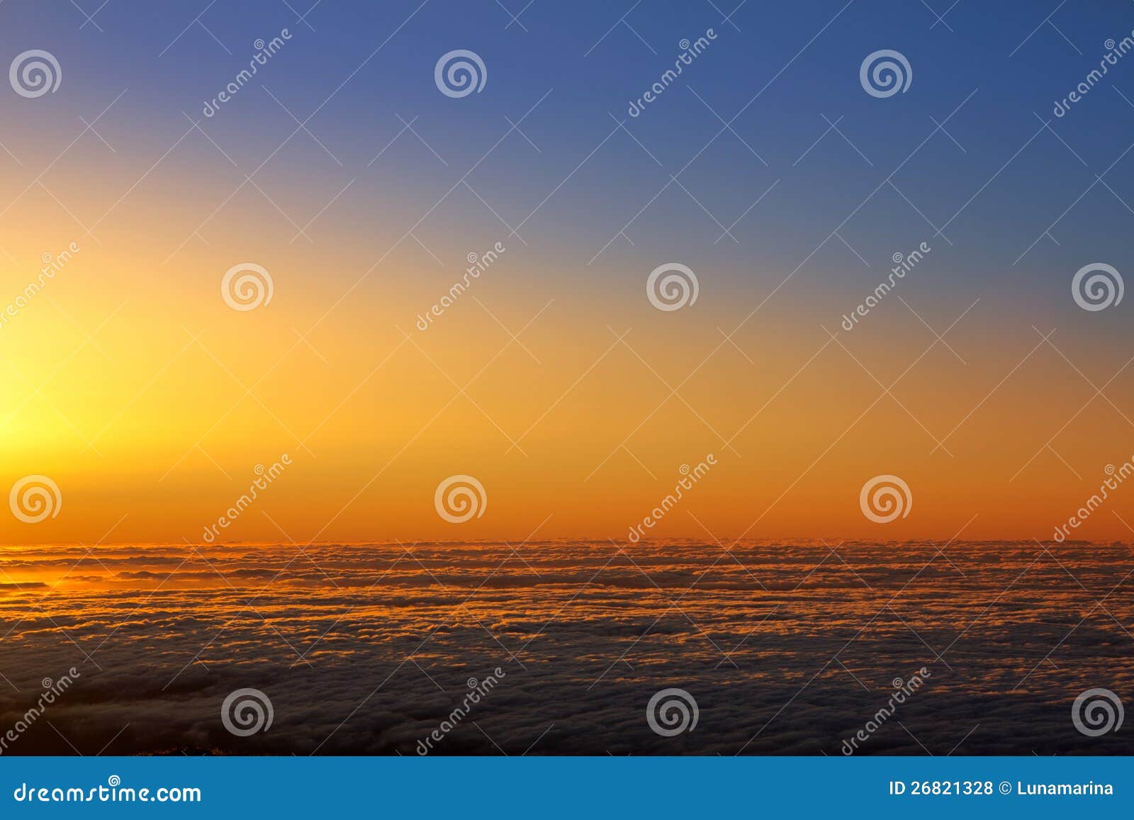 Sunset Sky Over Haze Sea of Clouds in La Palma Stock Photo - Image of ...