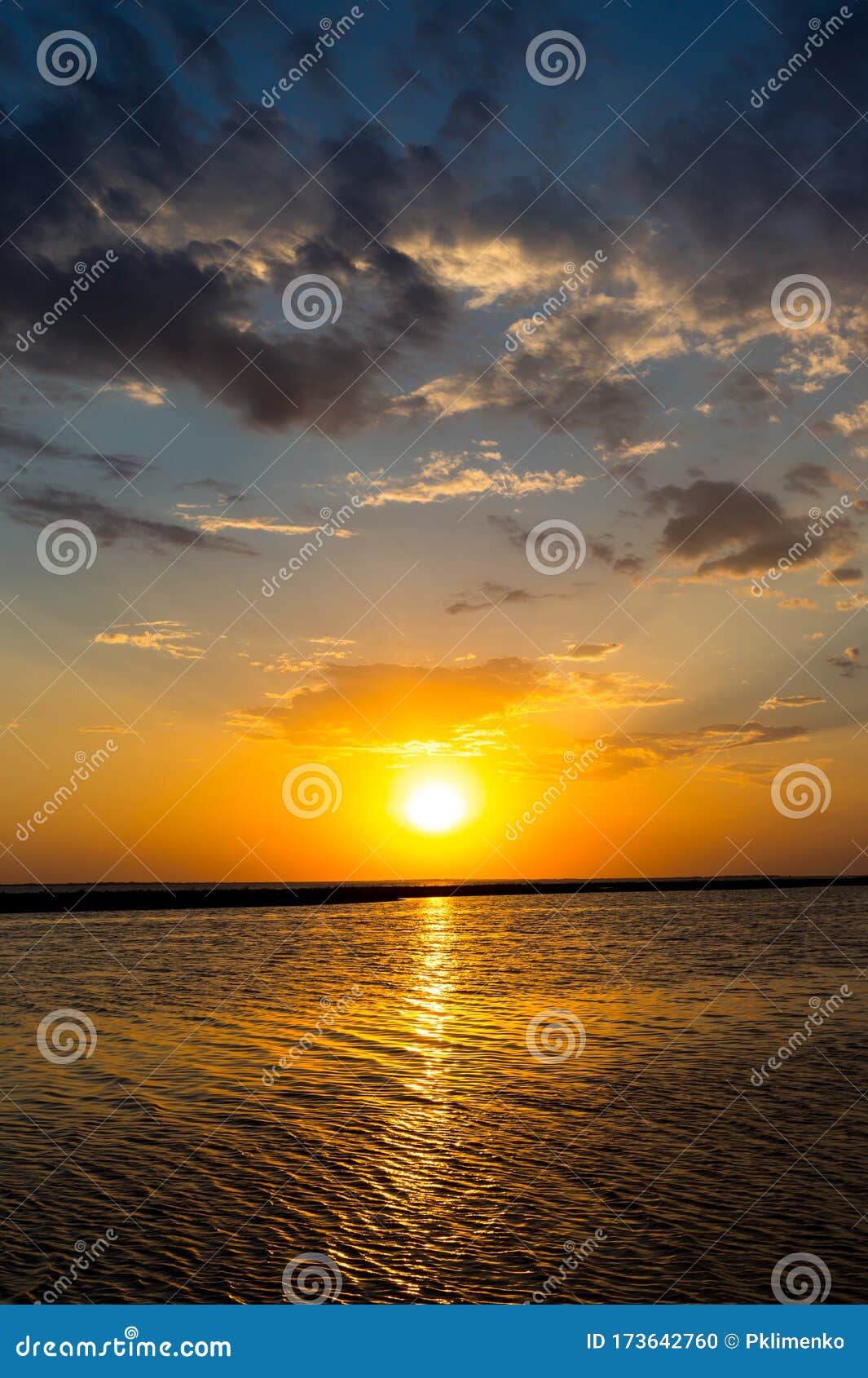 Sunset sky over lake stock photo. Image of beautiful - 173642760