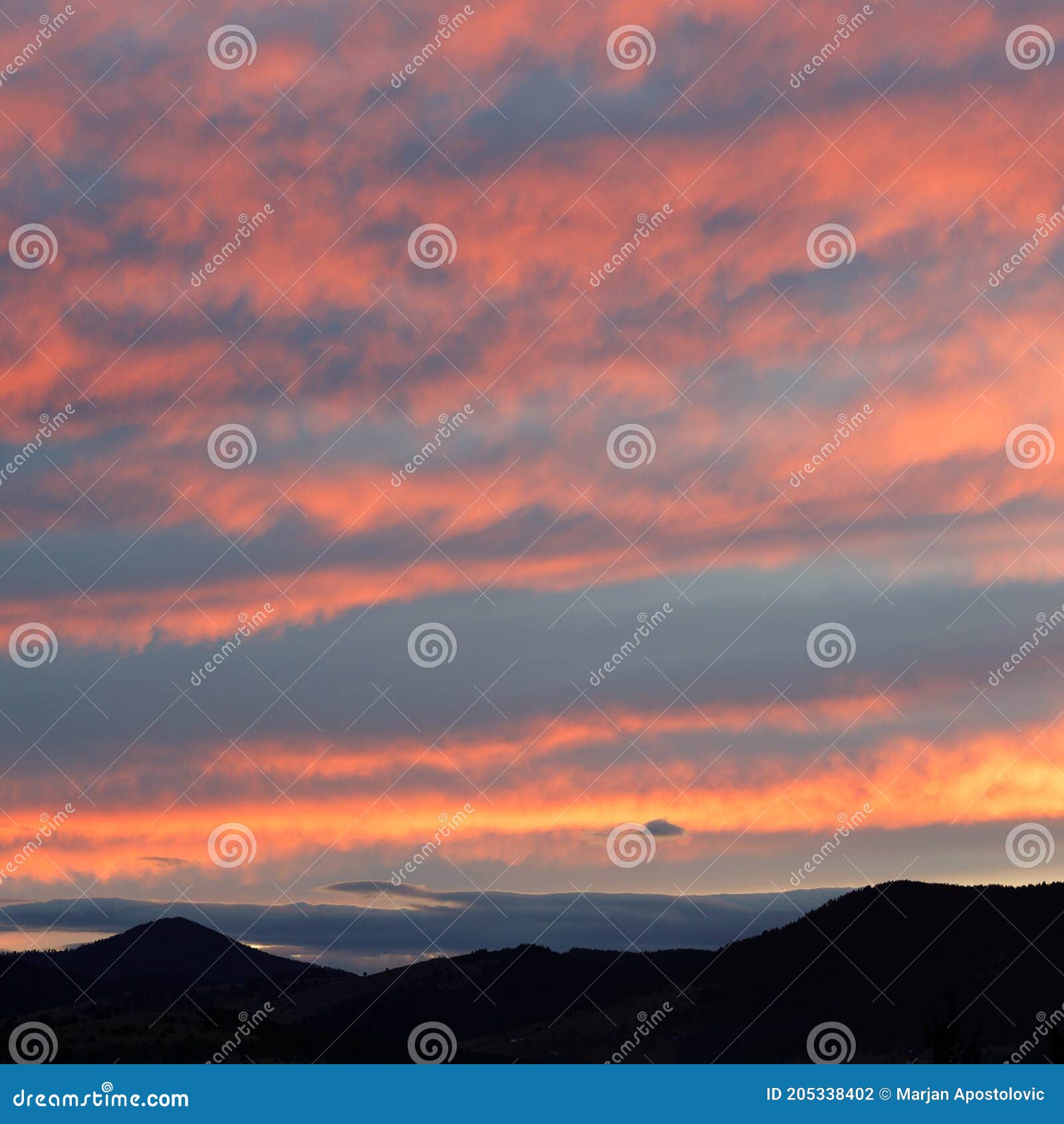Sunset Sky Over the Mountain Range Stock Photo - Image of clouds ...