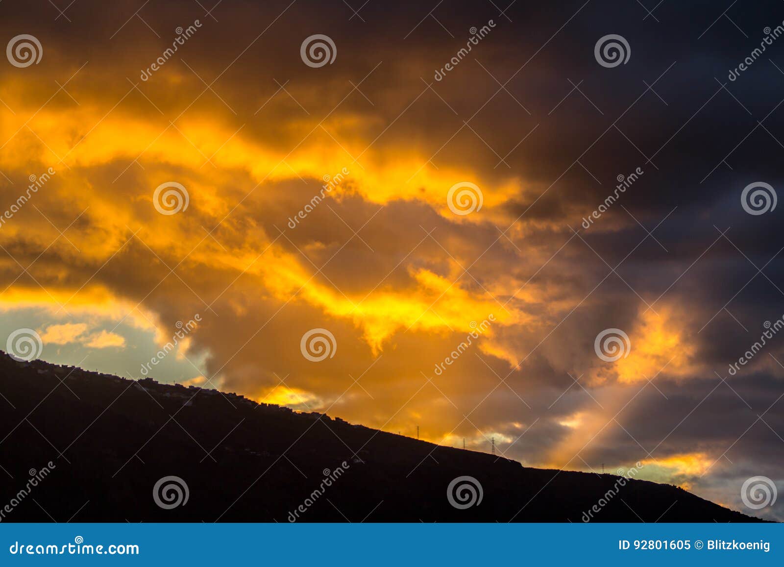 Sunset Sky Over Volcano Teide Stock Image - Image of landscape, color ...