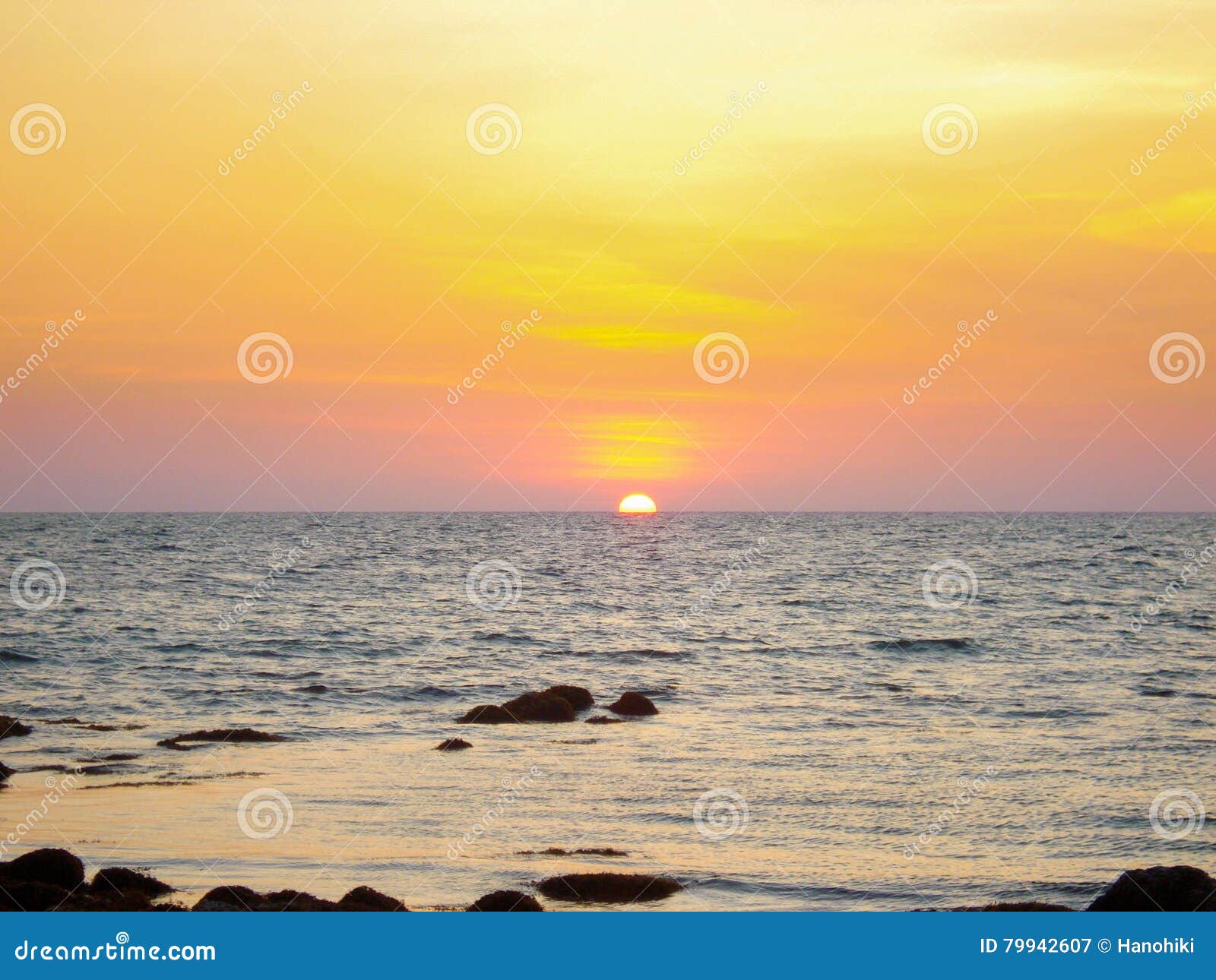 Sunset Sky Over Water , Ocean View Sunset Stock Image - Image of color ...