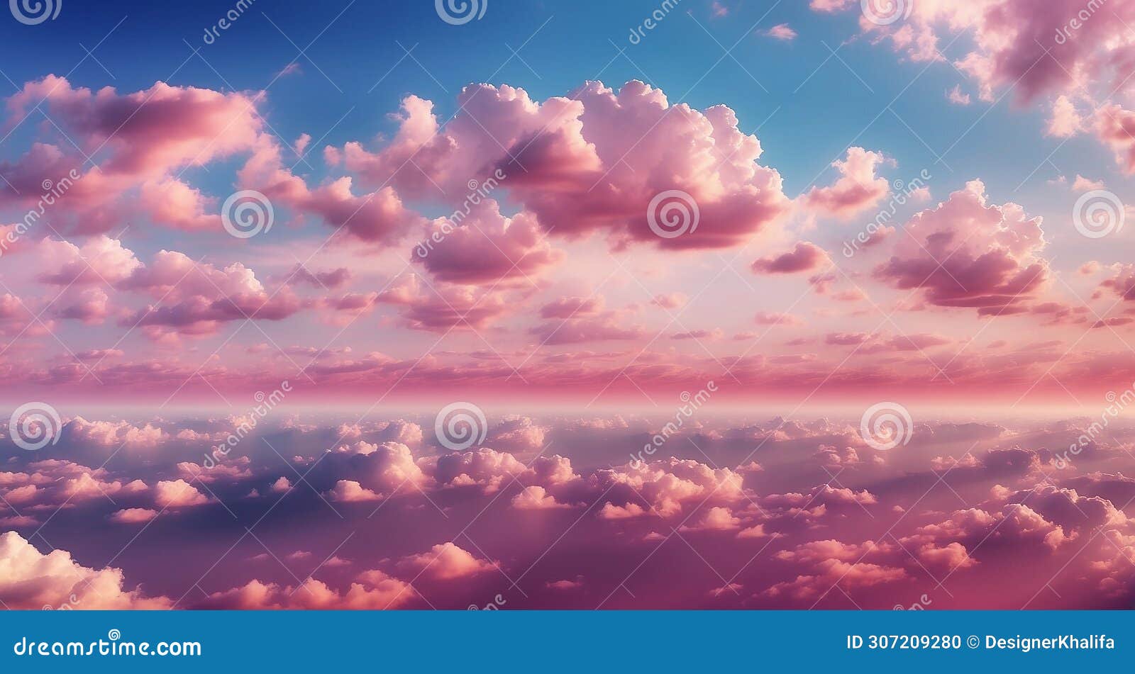 Sunset Sky with Pink Clouds. Panoramic View of the Sky. Romantic ...