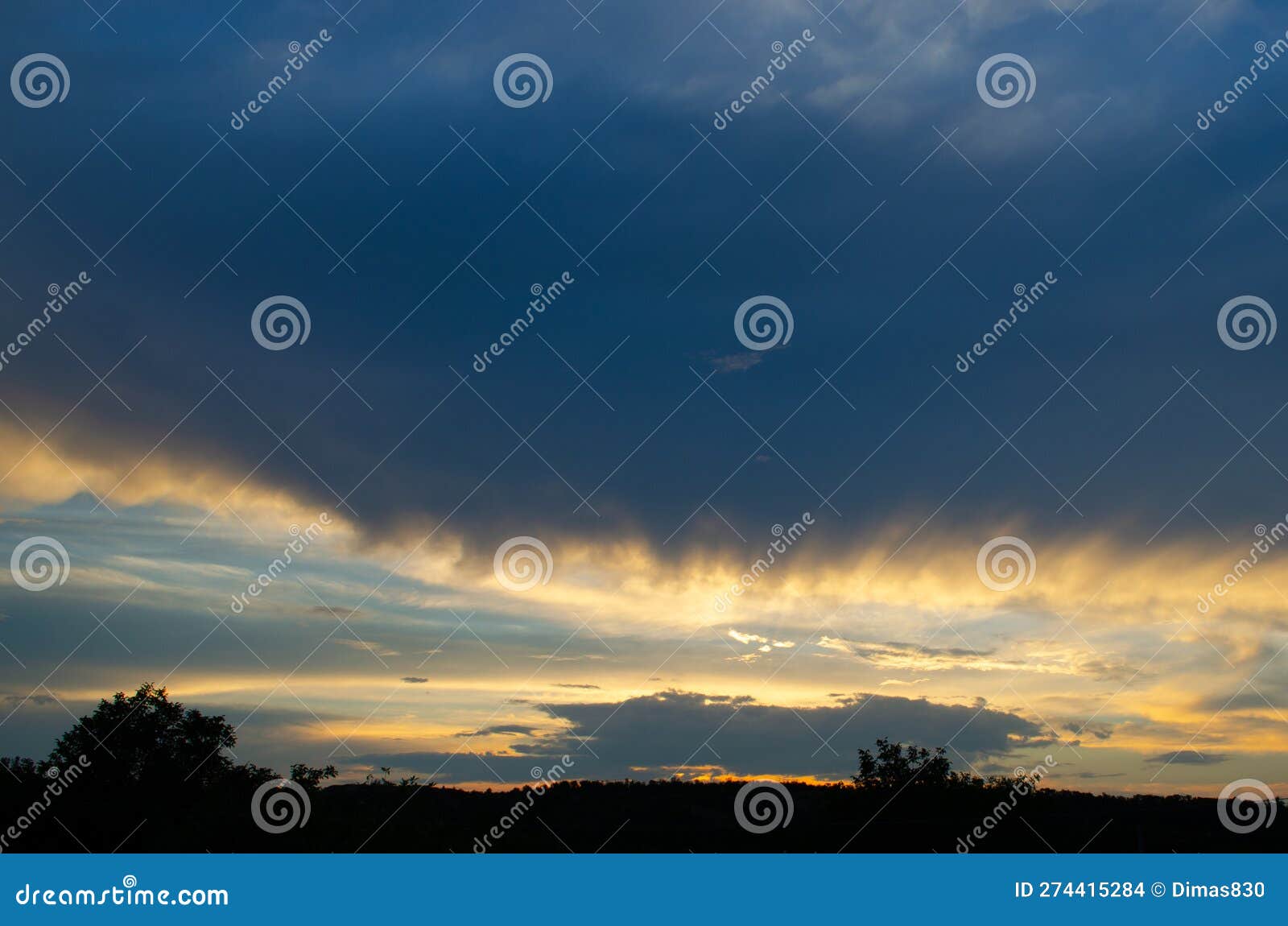 Sunset in the Sky with Rain Clouds Stock Photo - Image of evening ...
