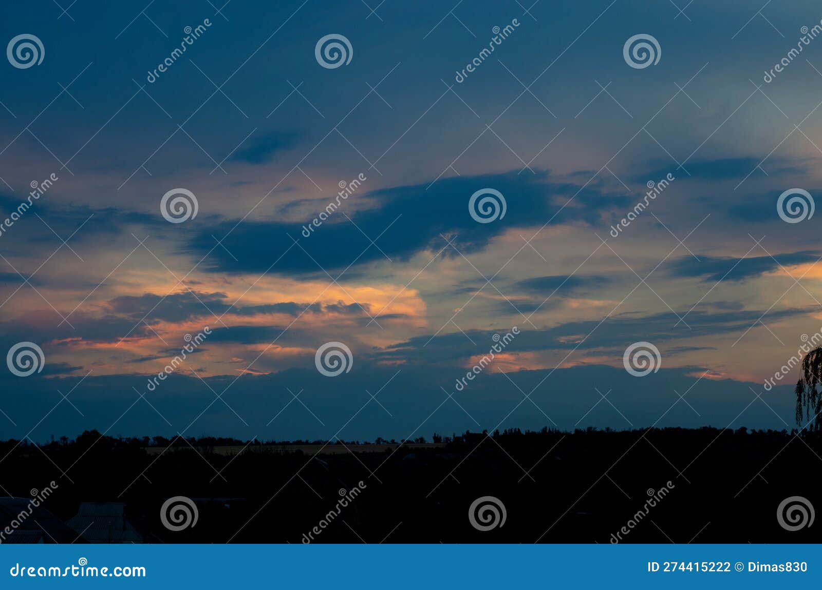 Sunset in the Sky with Rain Clouds Stock Photo - Image of thunderstorm ...