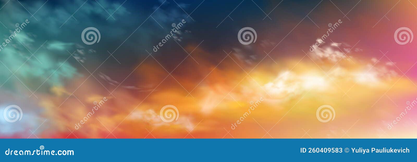 Sunset Sky with Realistic Cloud Texture Vector Stock Vector ...