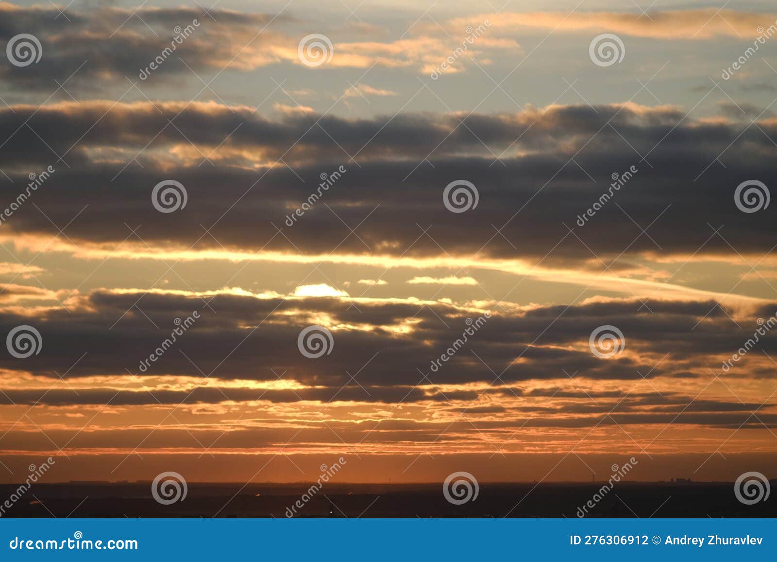 Sunset Sky with Red Light of the Setting Sun. Evening Clouds in the ...