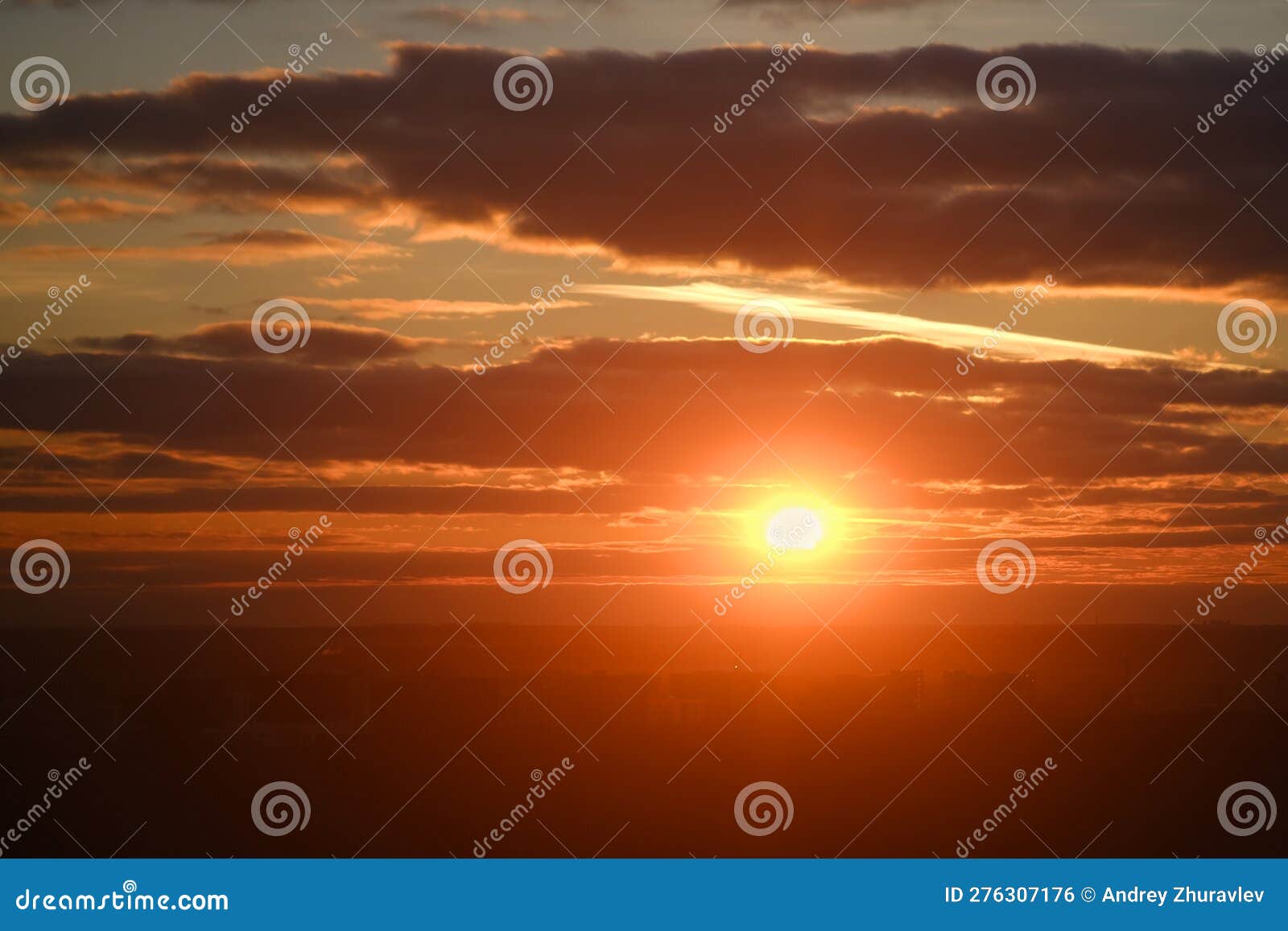 Sunset Sky with Red Light of the Setting Sun. Evening Clouds in the ...