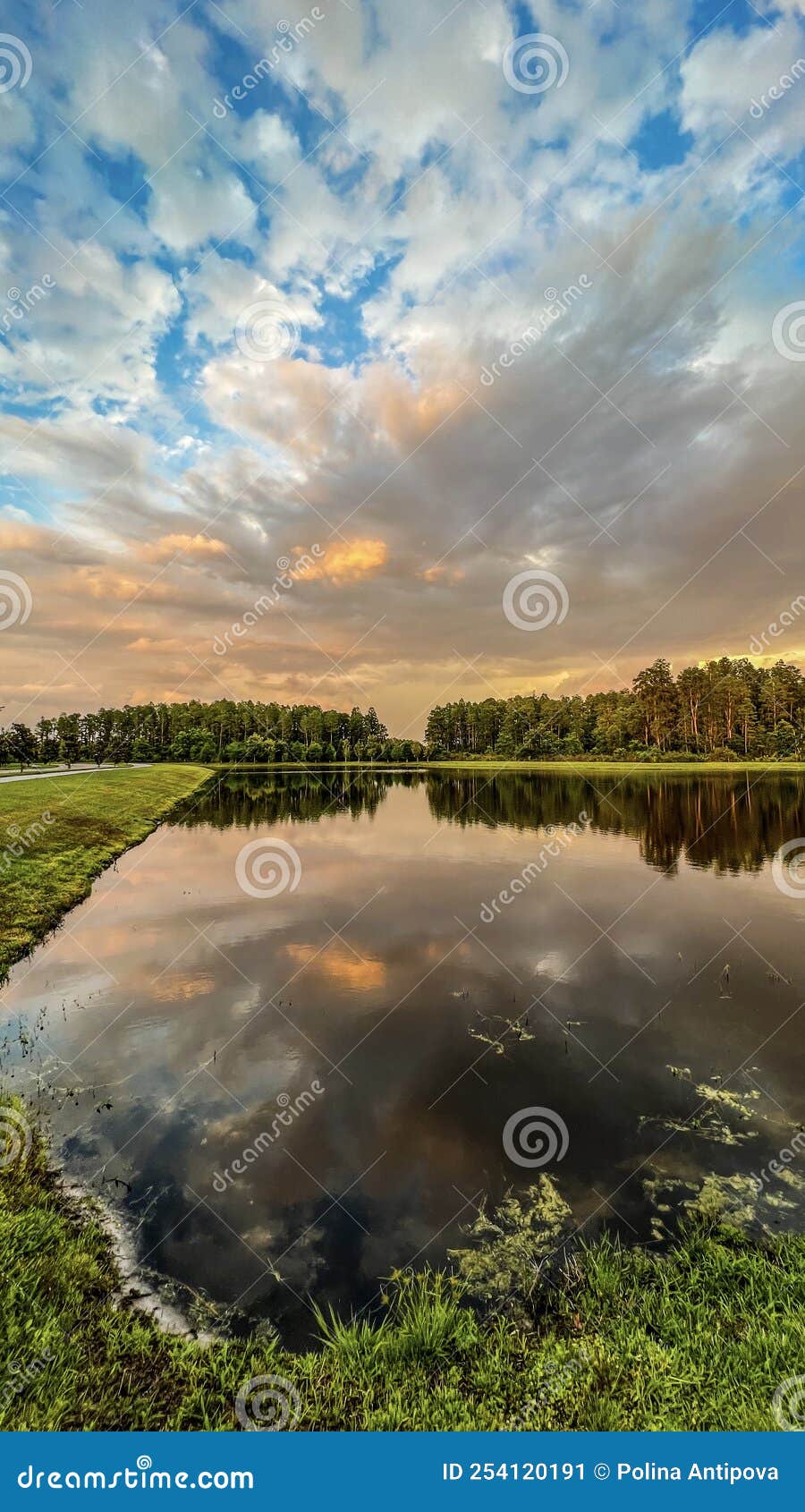 Sunset Sky Reflection in the Lake Stock Image - Image of reflecting ...
