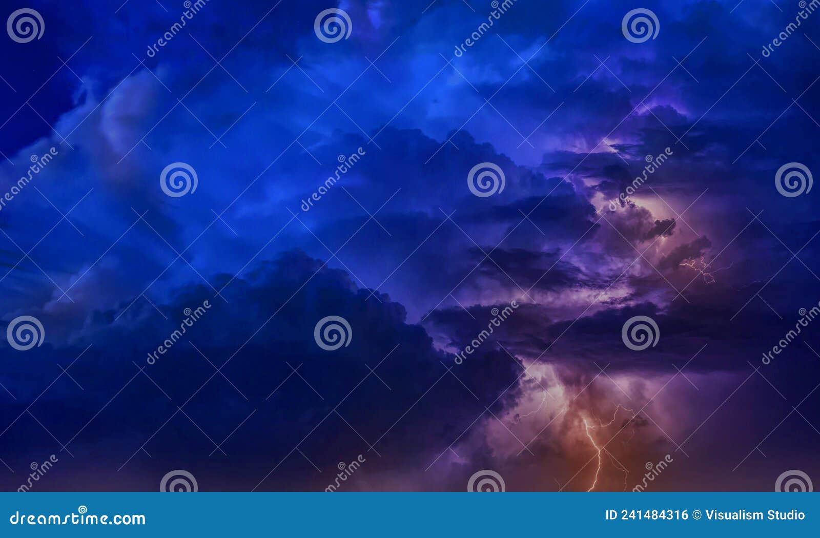 Sunset Sky with Some Clouds Surface Abstract Flow Thunder Clouds in the ...
