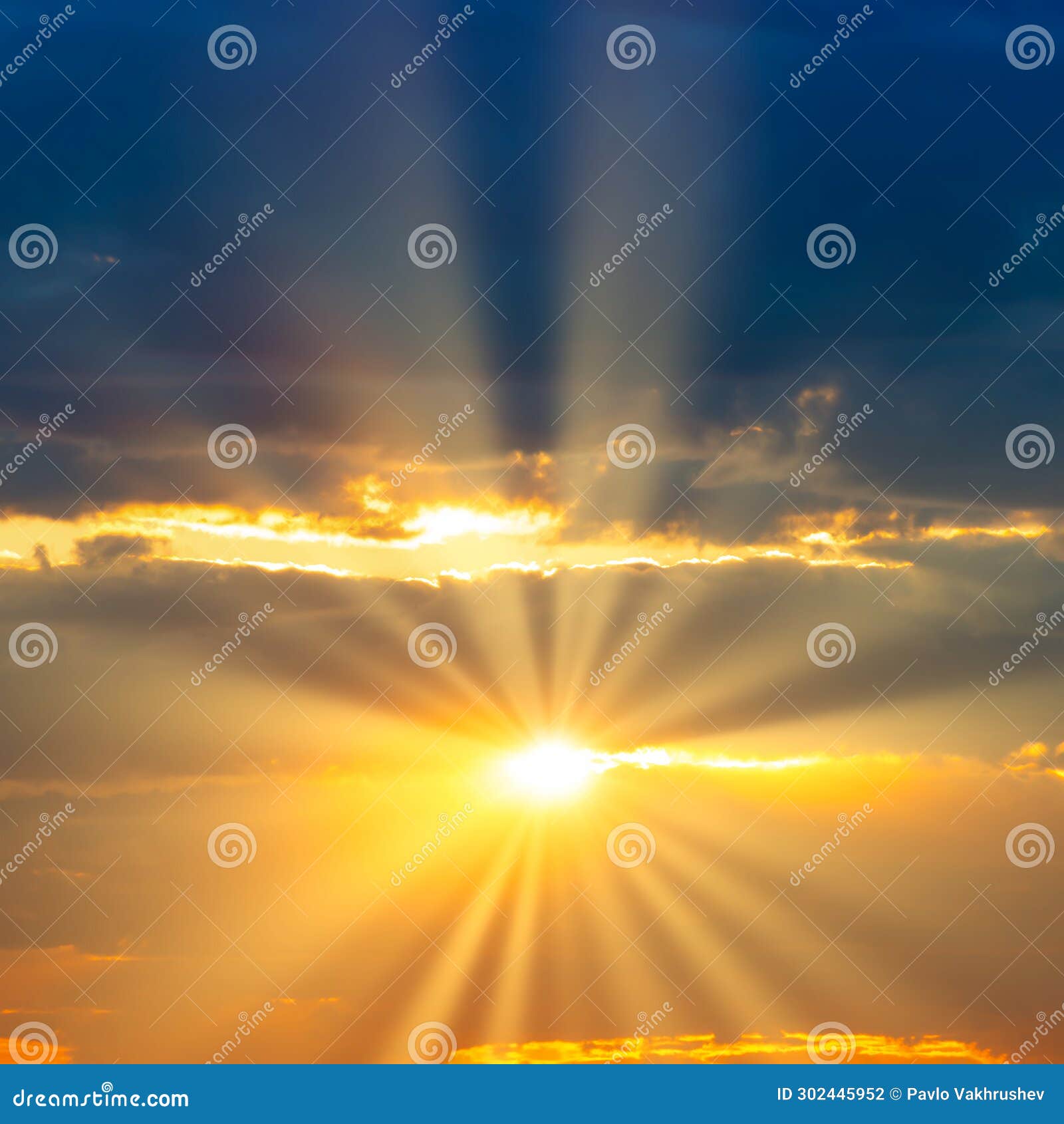 Sunset Sky with Sunset Clouds and Sun Rays Stock Photo - Image of rays ...
