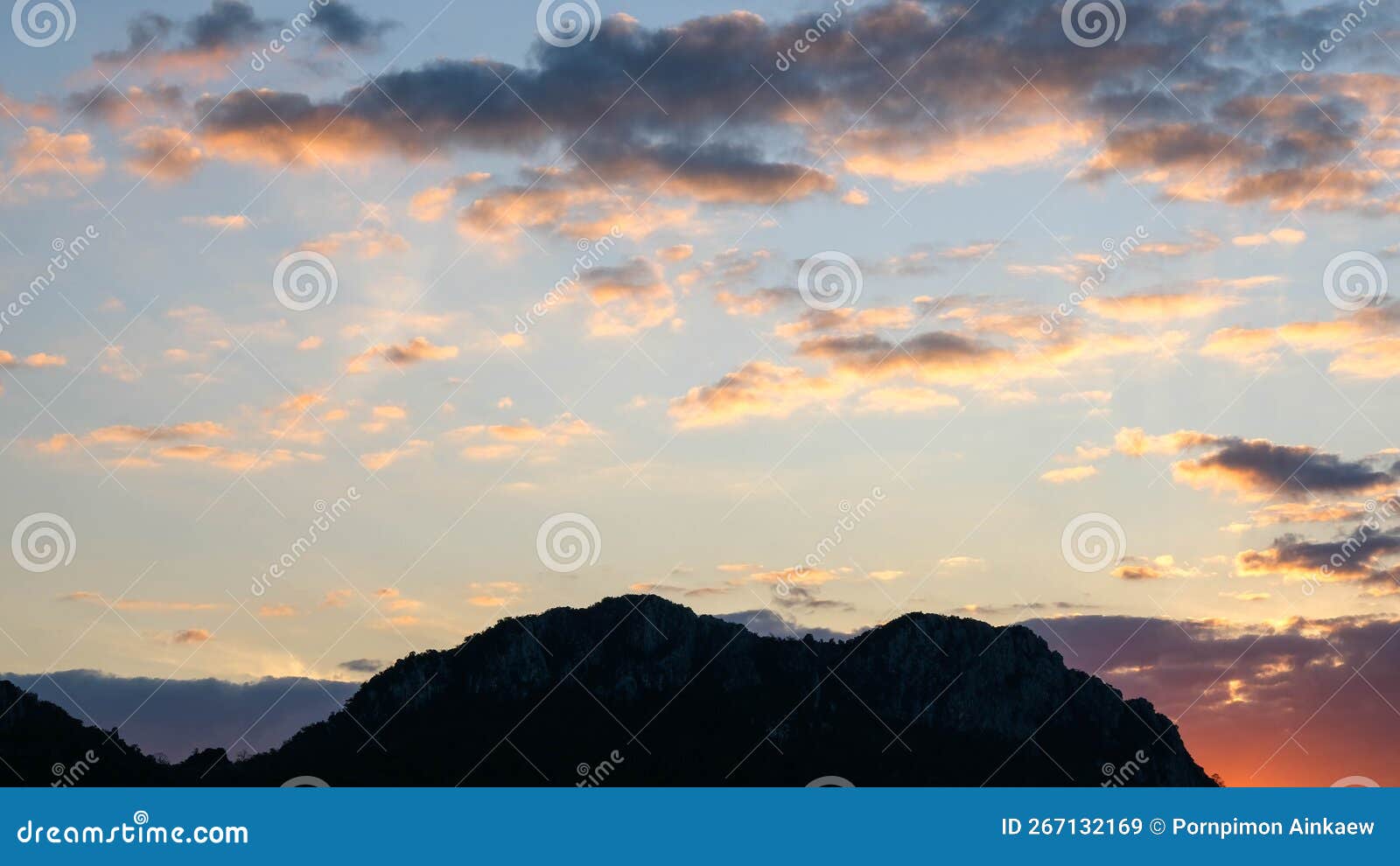 Sunset Sky with Twilight Color Sky and Clouds for Background or Sunrise ...