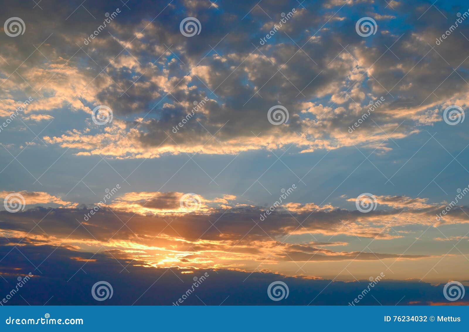Sunset in the Sky, Warm Light of Setting Sun Stock Photo - Image of ...
