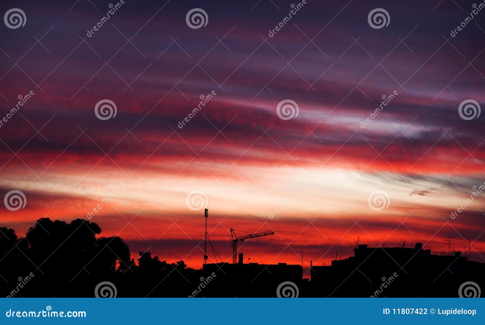 Sunset skyline stock photo. Image of horizontal, sunset - 11807422