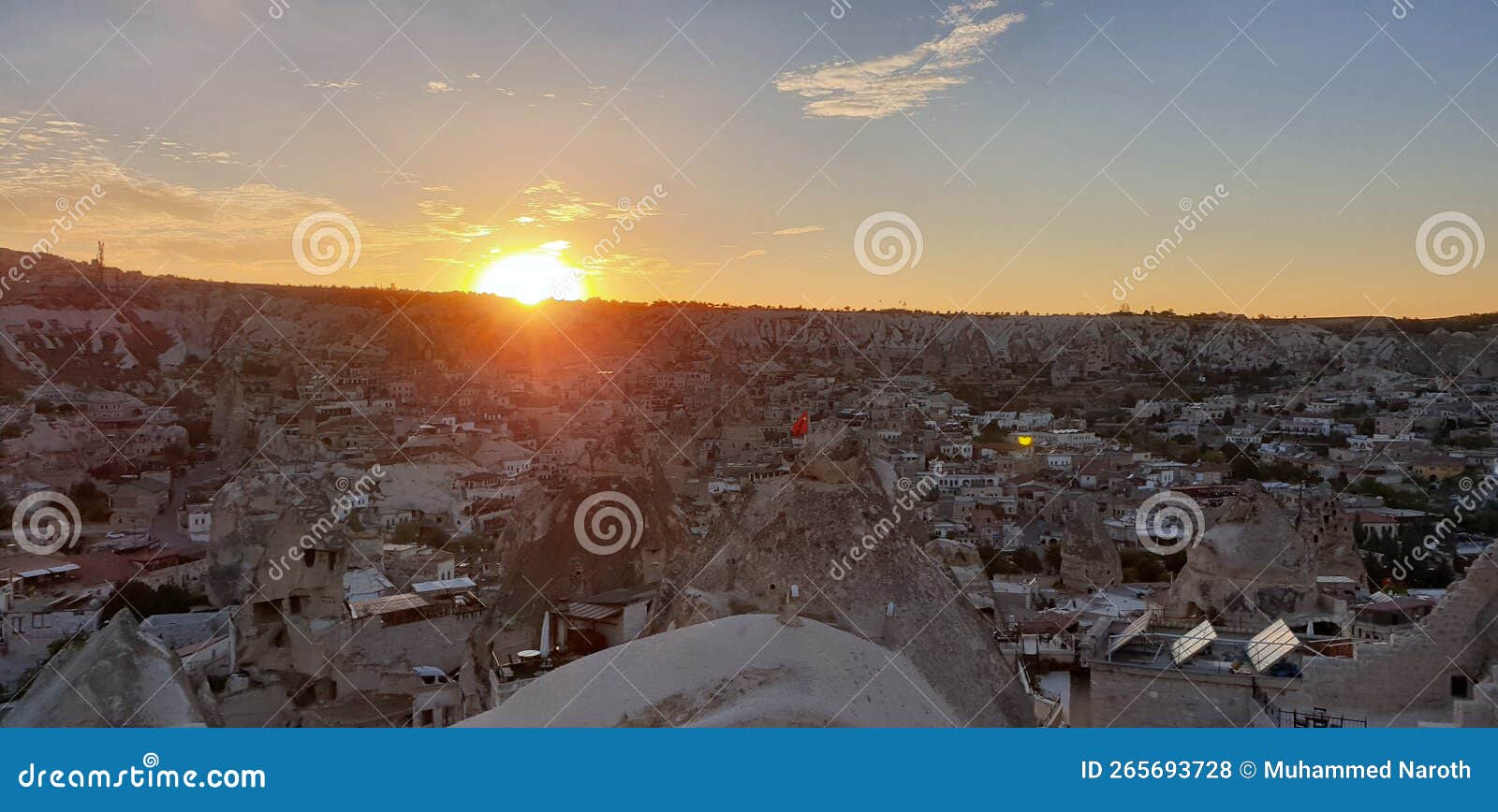Sunset in Cappadocia stock photo. Image of horizon, cappadocia - 265693728