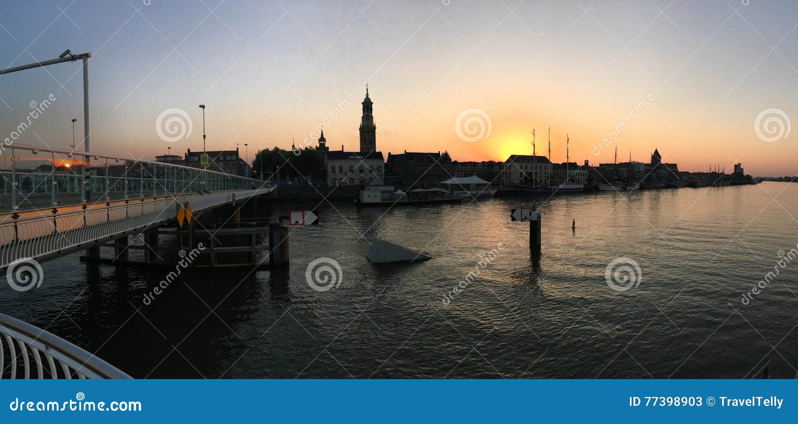 Sunset with the Skyline from Kampen Editorial Stock Photo - Image of ...