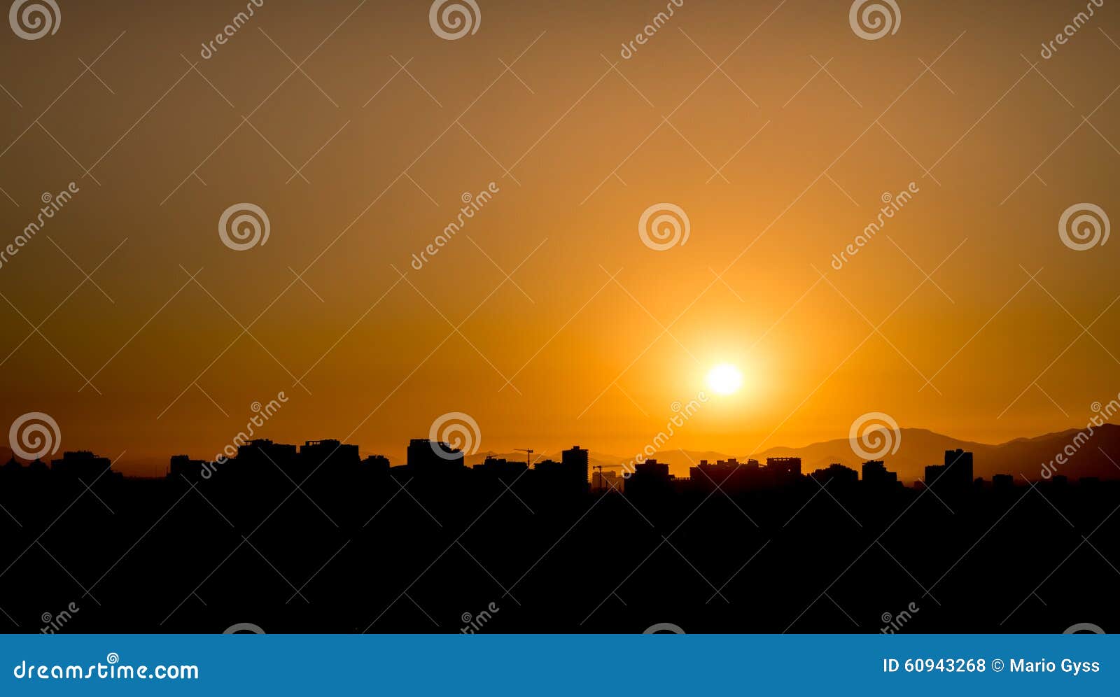 Sunset Skyline in Santiago De Chile Stock Photo - Image of financial ...