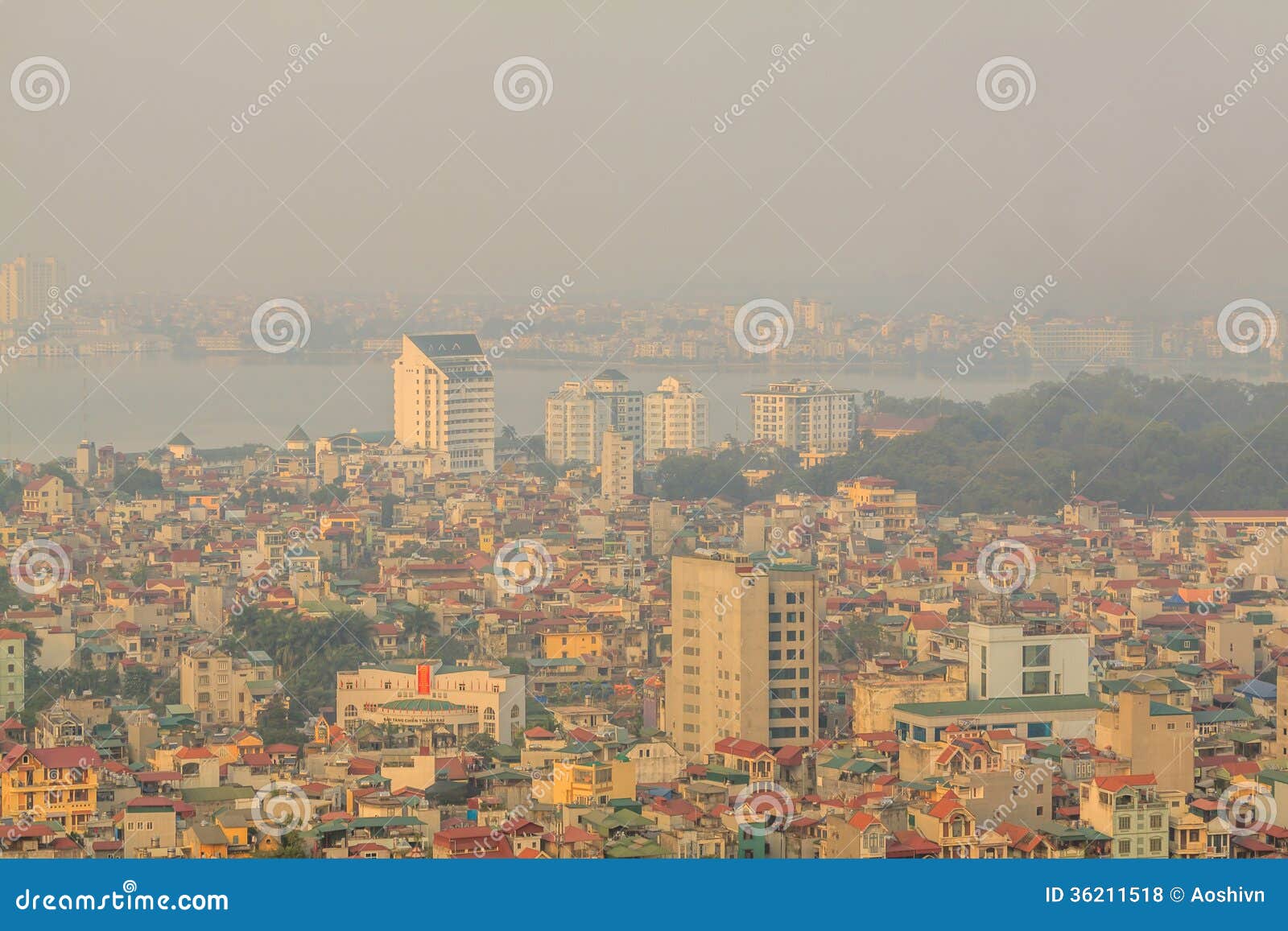 Sunset on Skyscraper at Hanoi Stock Photo - Image of cloud, night: 36211518