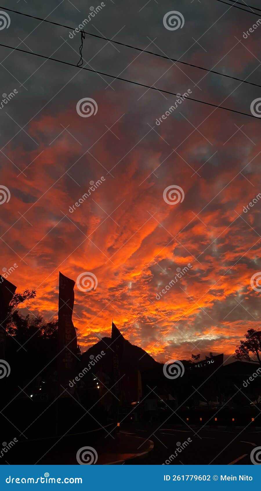 Sunset in the Small Town of Batu, East Java Stock Photo - Image of ...