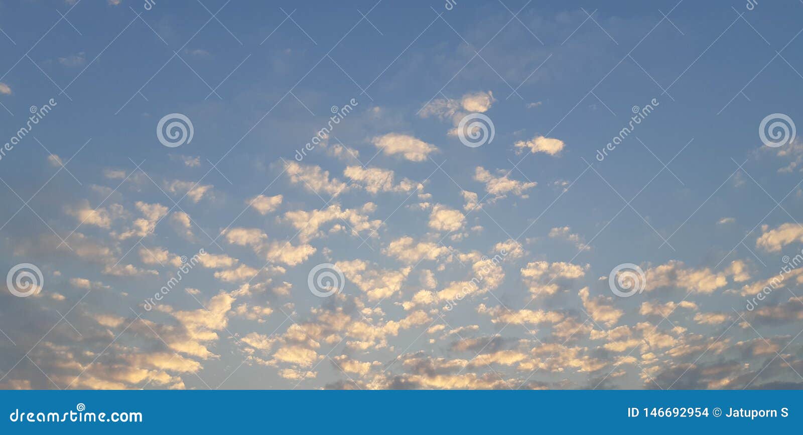 Sunset Soft Clouds with Blue Sky Stock Photo - Image of blue, sunset ...
