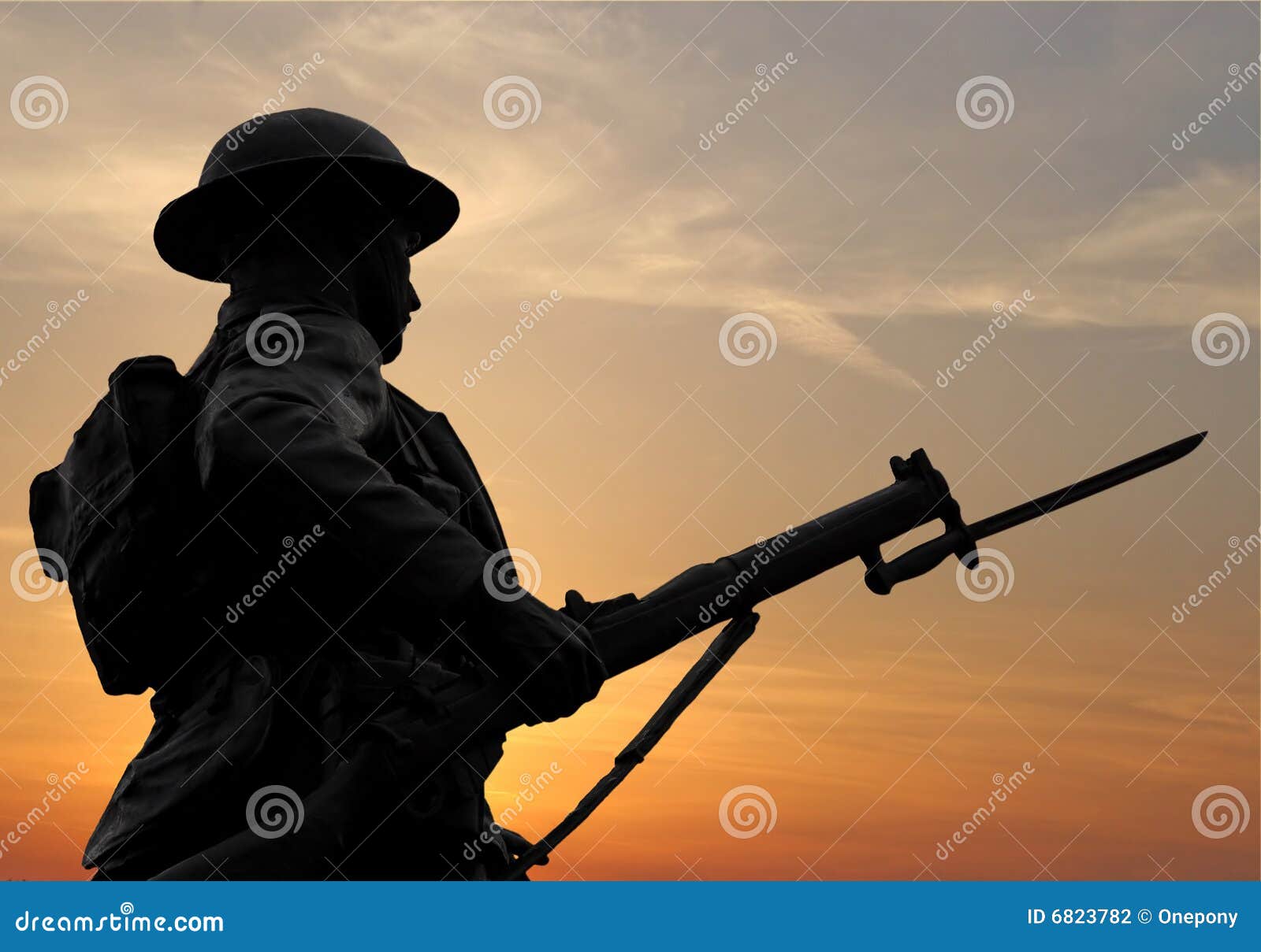 Sunset Soldier stock photo. Image of soldier, monument - 6823782