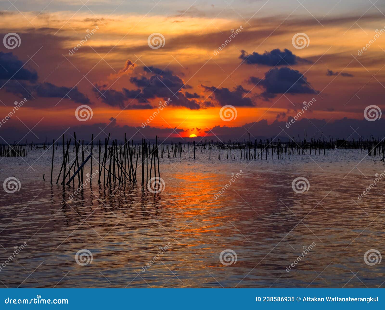 Sunset at Songkhla Lake,Thailand Stock Image - Image of lake, afterglow ...