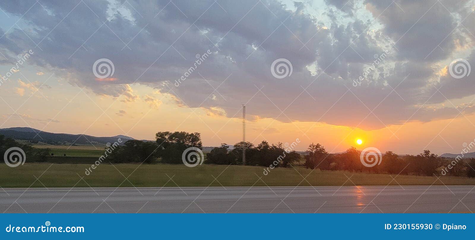 Sunset in south dakota stock photo. Image of prairie - 230155930