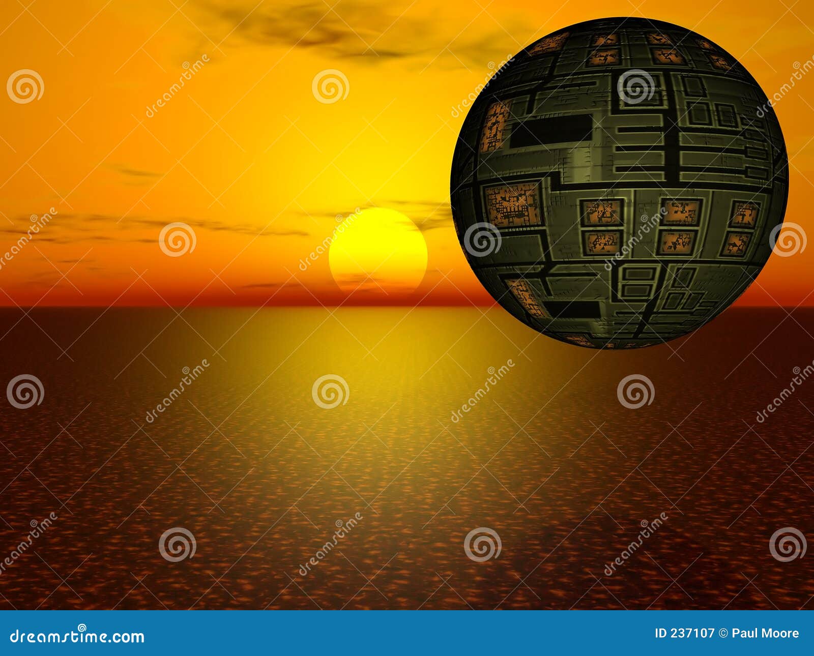 Spherical Spaceship With Gravitation Wheel Stock Photography ...