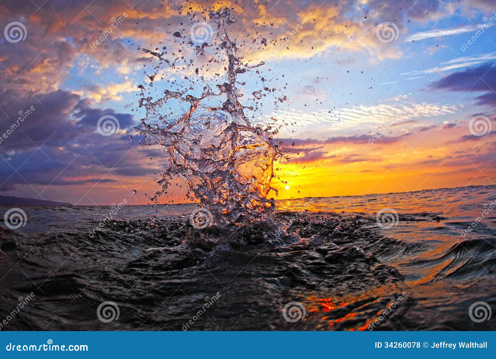 Sunset Splash stock photo. Image of tropical, aqua, blue - 34260078