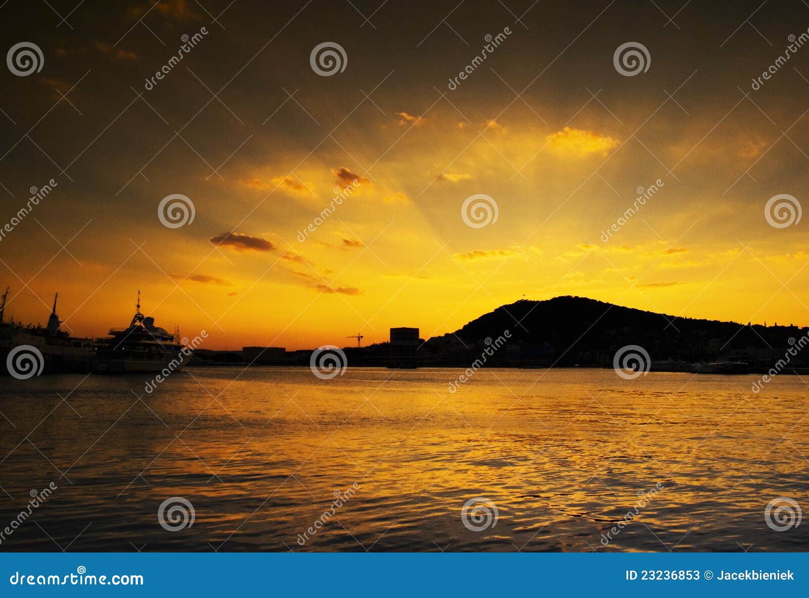 Sunset in Split stock image. Image of europe, horizont - 23236853