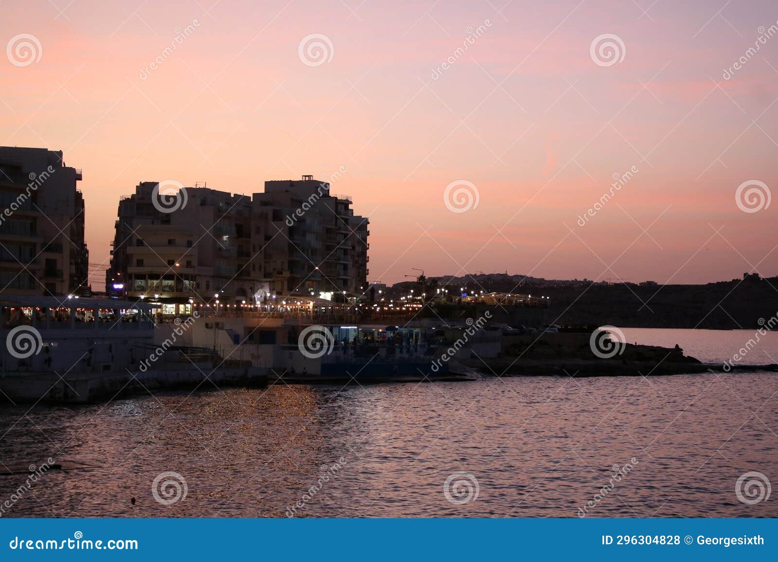 Sunset St Paul S Bay, Bugibba, Malta Stock Photo - Image of copy ...