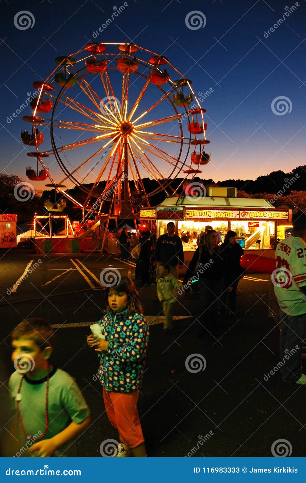 Sunset on a state fair editorial stock photo. Image of circular - 116983333