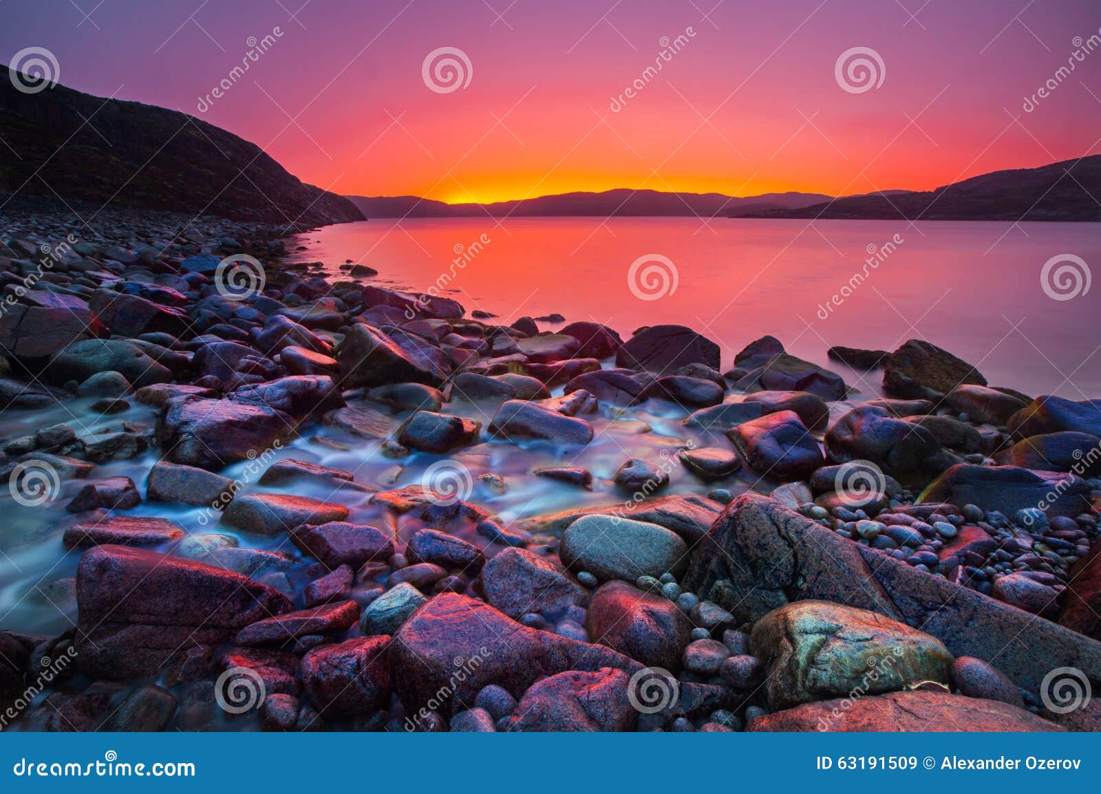 Sunset on the stone coast stock image. Image of coast - 63191509