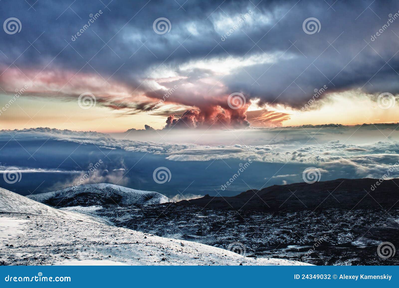 Sunset at the Summit of Mauna Kea Stock Photo - Image of mauna, sunrise ...