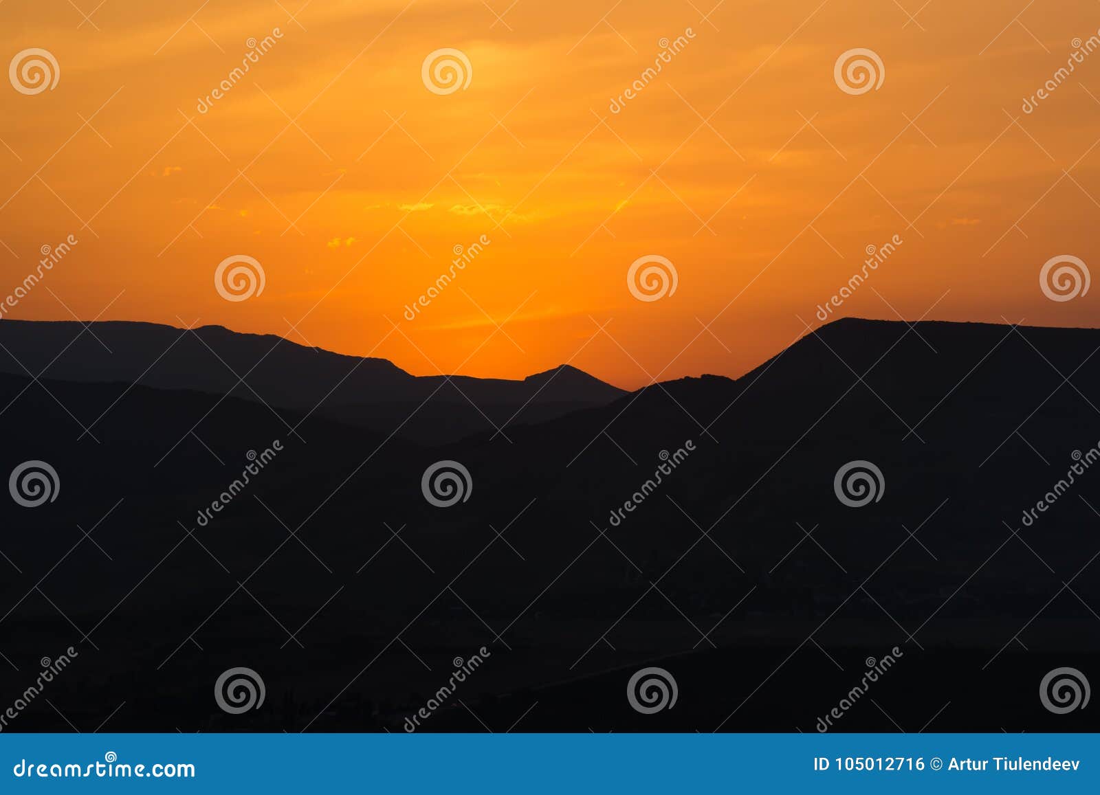 Sunset without Sun in the Mountains Stock Photo - Image of mist ...