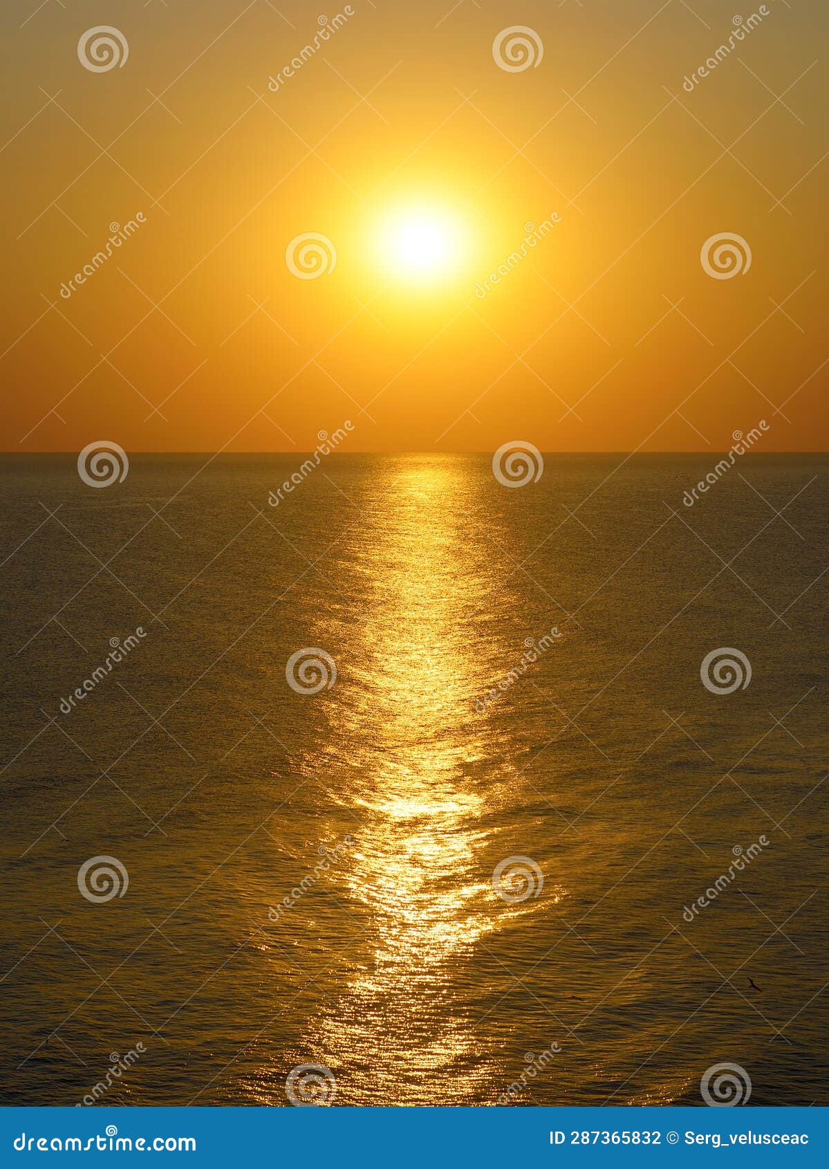 Sunset with Sun Path on Surface of Sea Stock Photo - Image of light ...