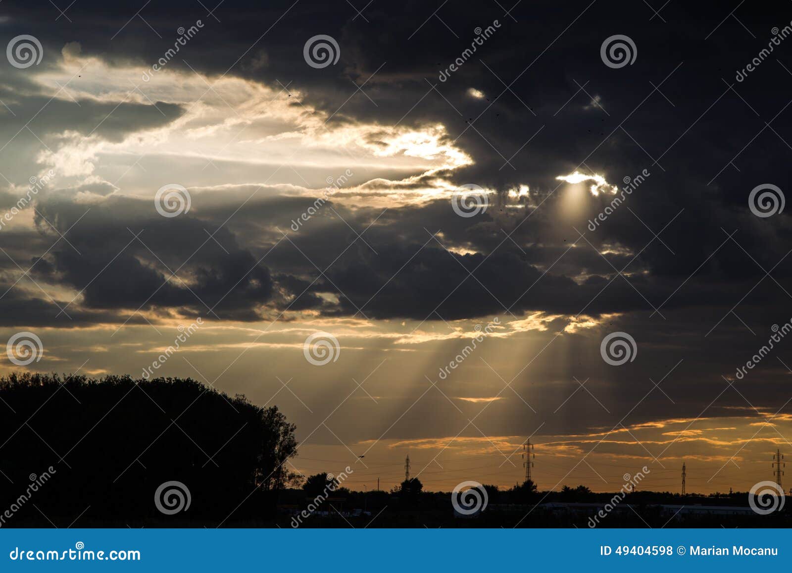 Sunset stock photo. Image of sunbeam, sunrise, season - 49404598