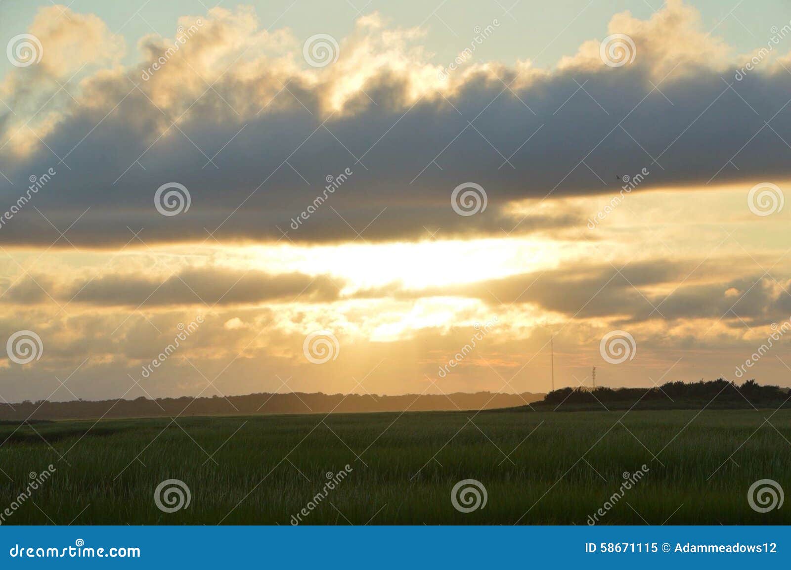 Sunrise over countryside stock image. Image of sunrise - 58671115