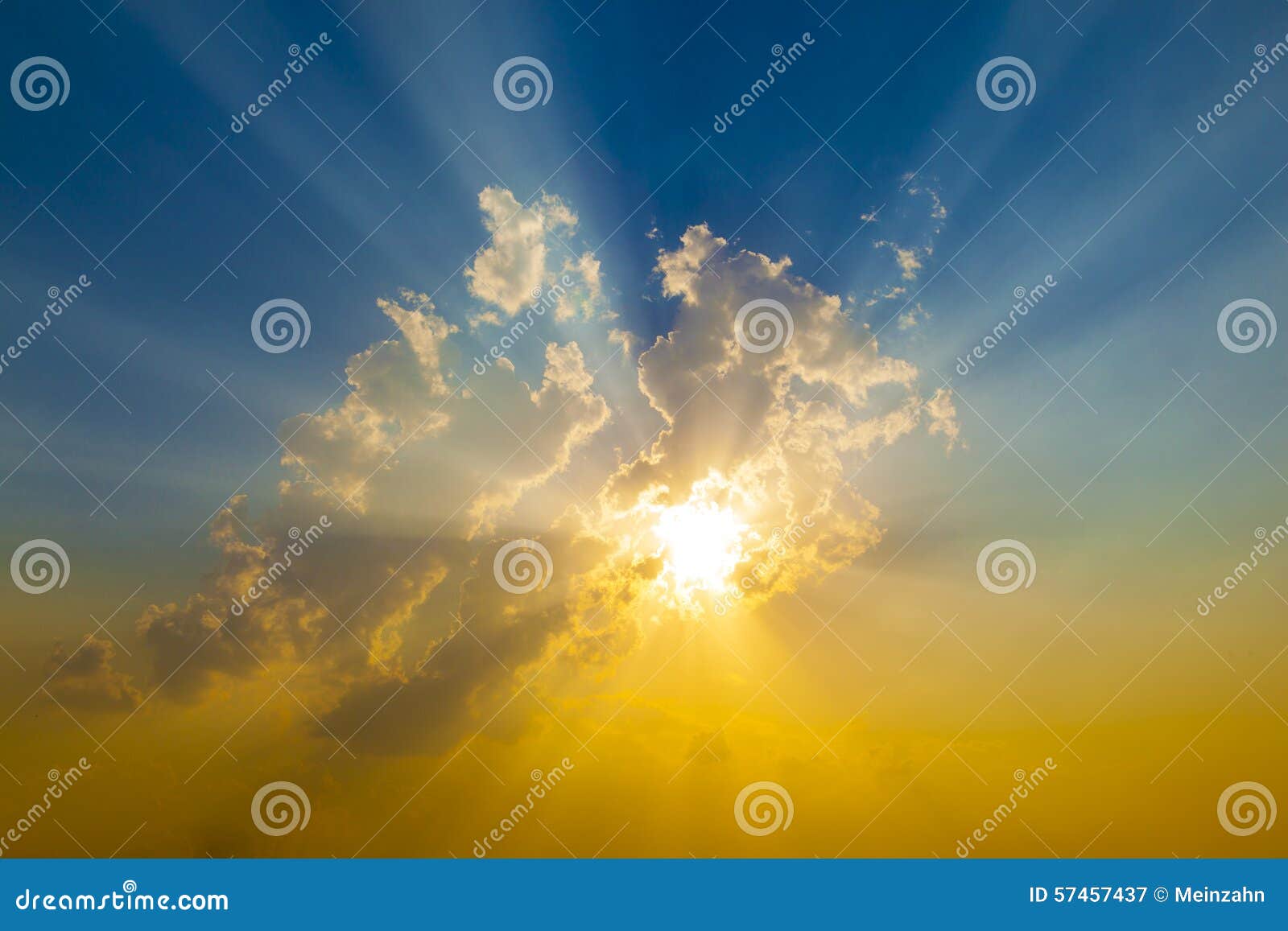 Sunset with sun rays stock image. Image of orange, shine - 57457437