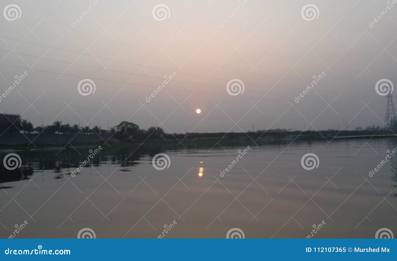 Sunset stock image. Image of nature, reflection, riversunset - 112107365