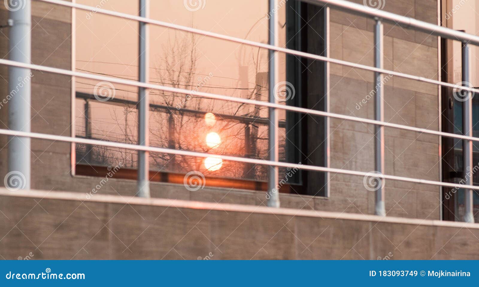 Sunset Sun, Sunset Sun, Reflection of Sun in Window, Reflection of ...