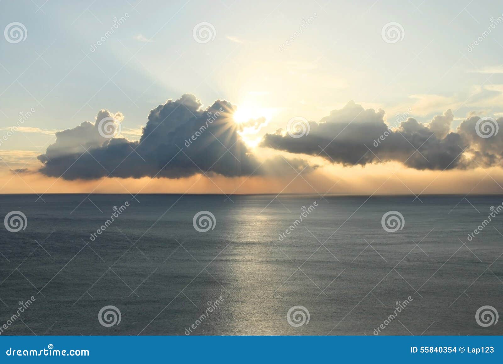 Sunset with sunbeams stock photo. Image of shining, dramatic - 55840354