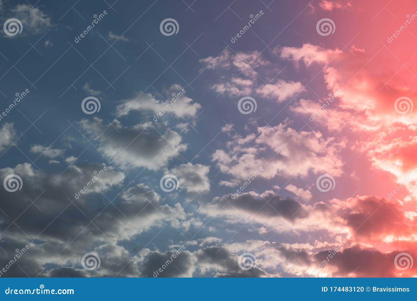 Sunset or Sunrise Cloud Sky and Nature Light, Blue Stock Photo - Image ...