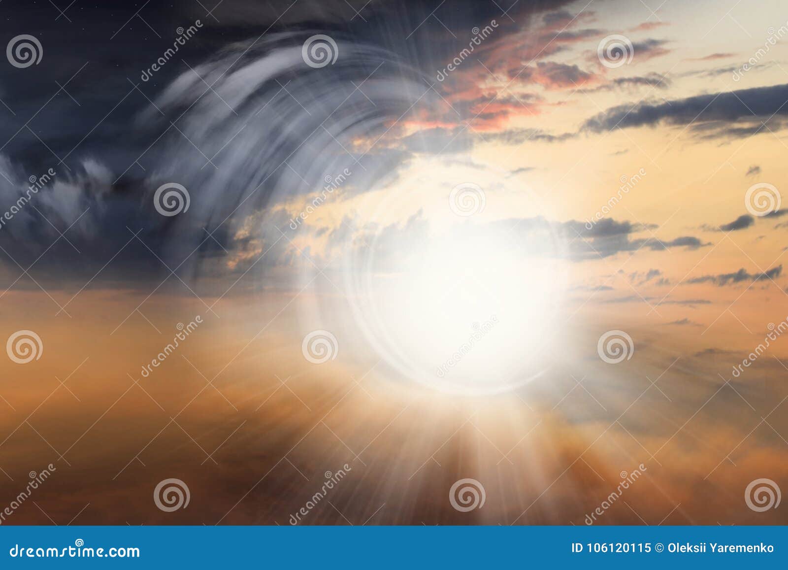 Sunset or Sunrise with Clouds, Light Rays and Other Atmospheric Effect ...